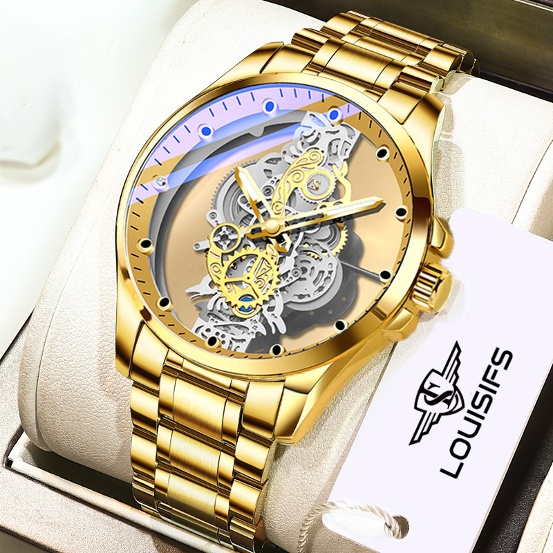 Men's automatic fully mechanical quartz watch double-sided transparent ...