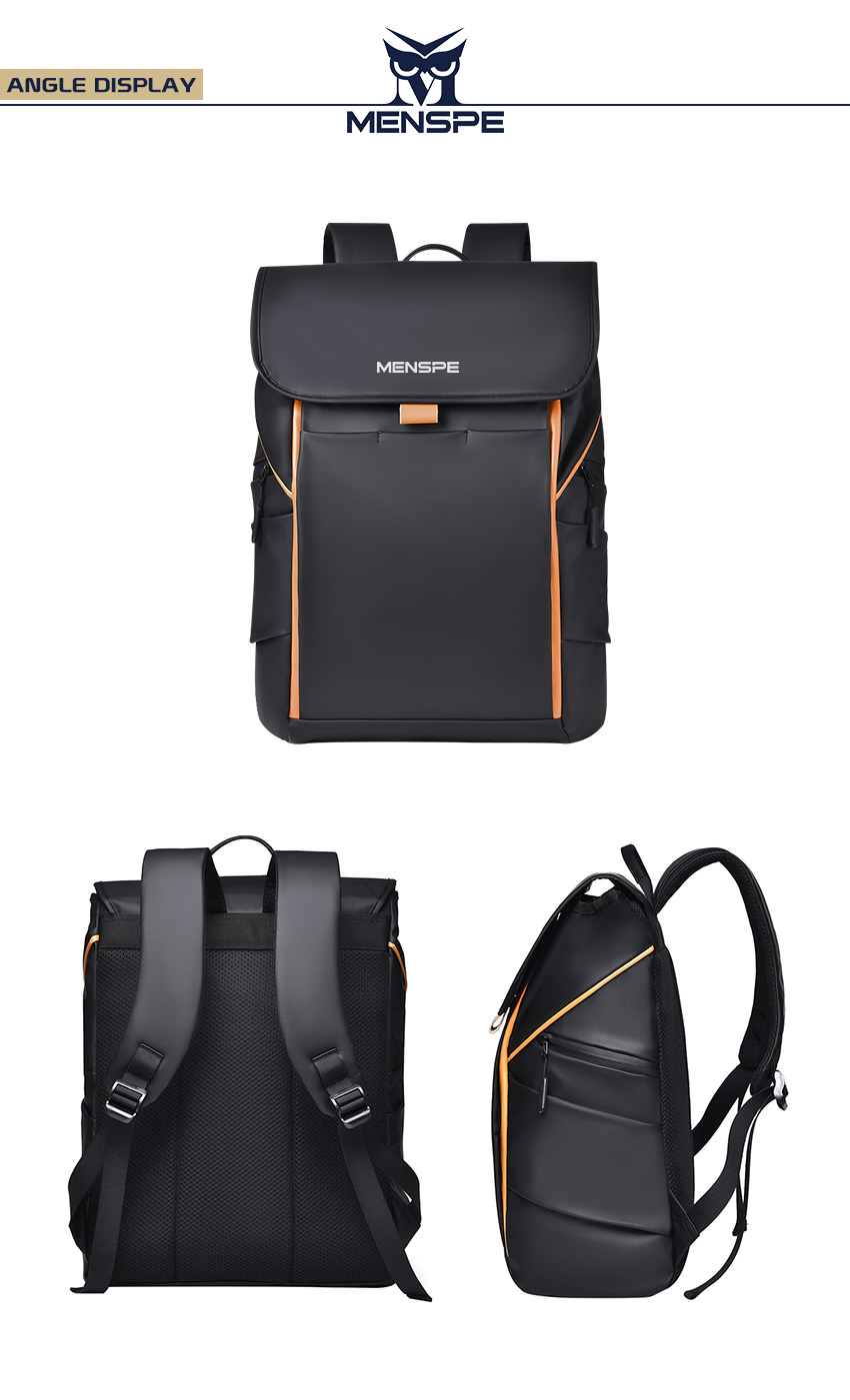 MENSPE Men Laptop Backpack Waterproof Travel Backpack Large Capacity ...