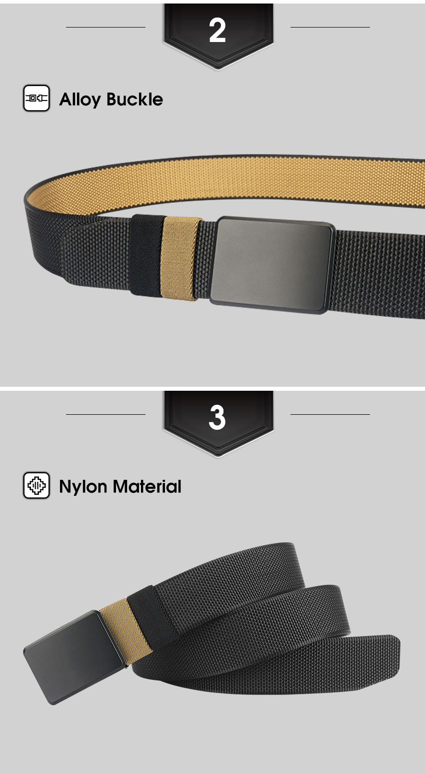 MENSPE Men Belt Outdoor Waistband Nylon Tactical Belt Quick Release ...