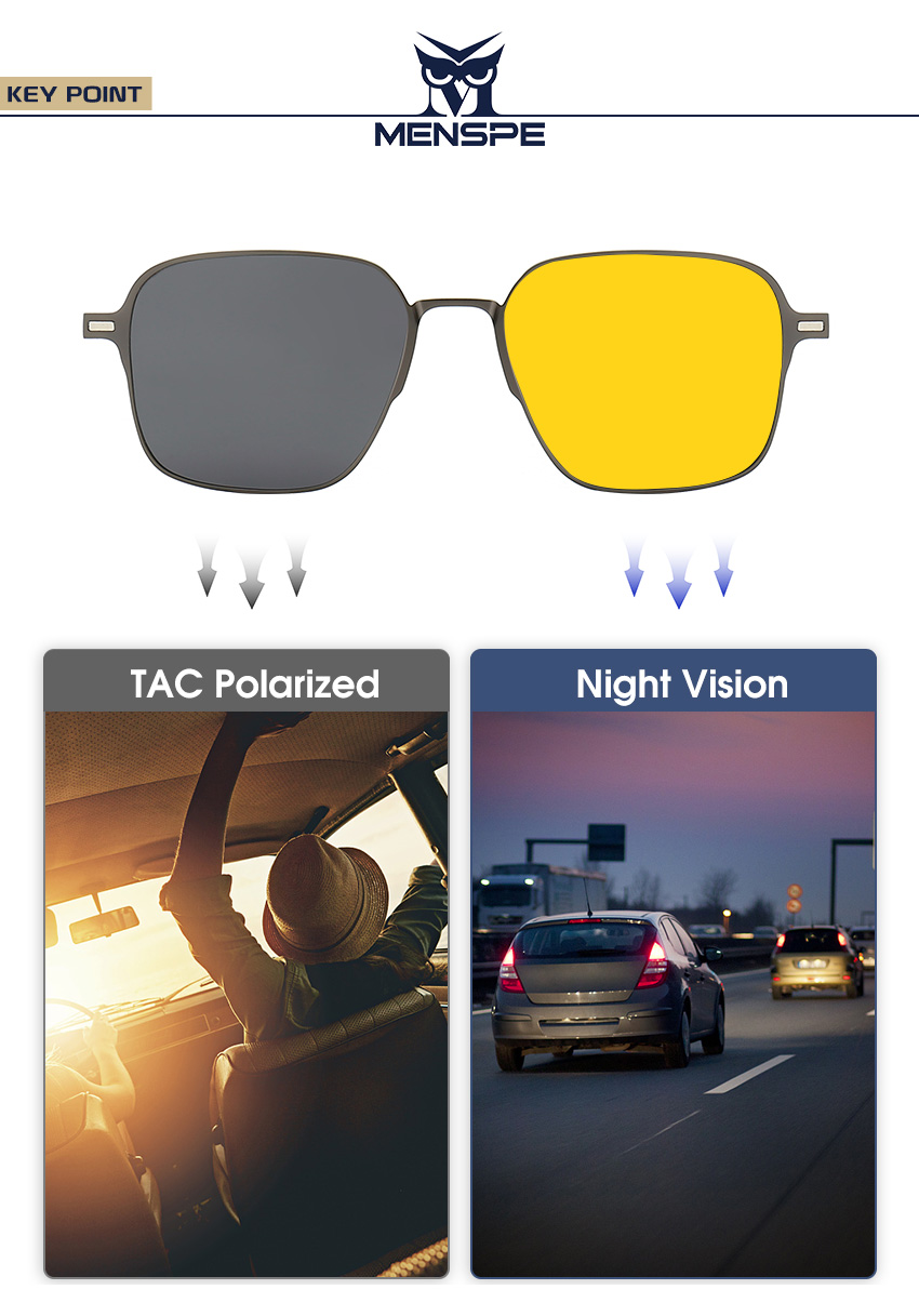 Menspe Sunglasses 3 In 1 Polarized Sunglasses Men Eyeglasses Night ...