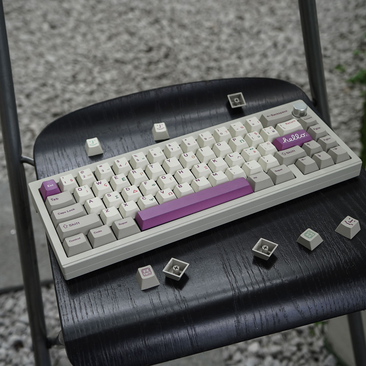 -LW- Greek Retro PBT Keycaps CHERRY Profile Mechanical Keyboard ...