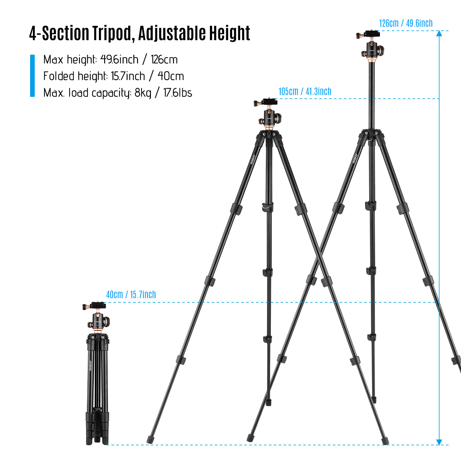 (Fast delivery, great promotion)Andoer Q160SA Camera Tripod Complete ...