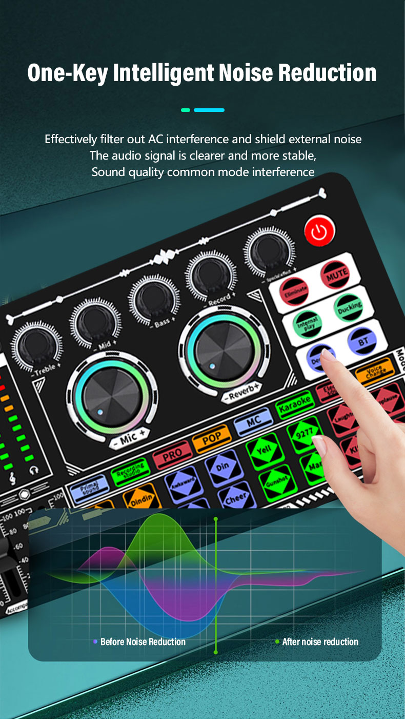 Koorfly F999 PRO Sound Card With Microphone Set F999 Live Sound Card ...