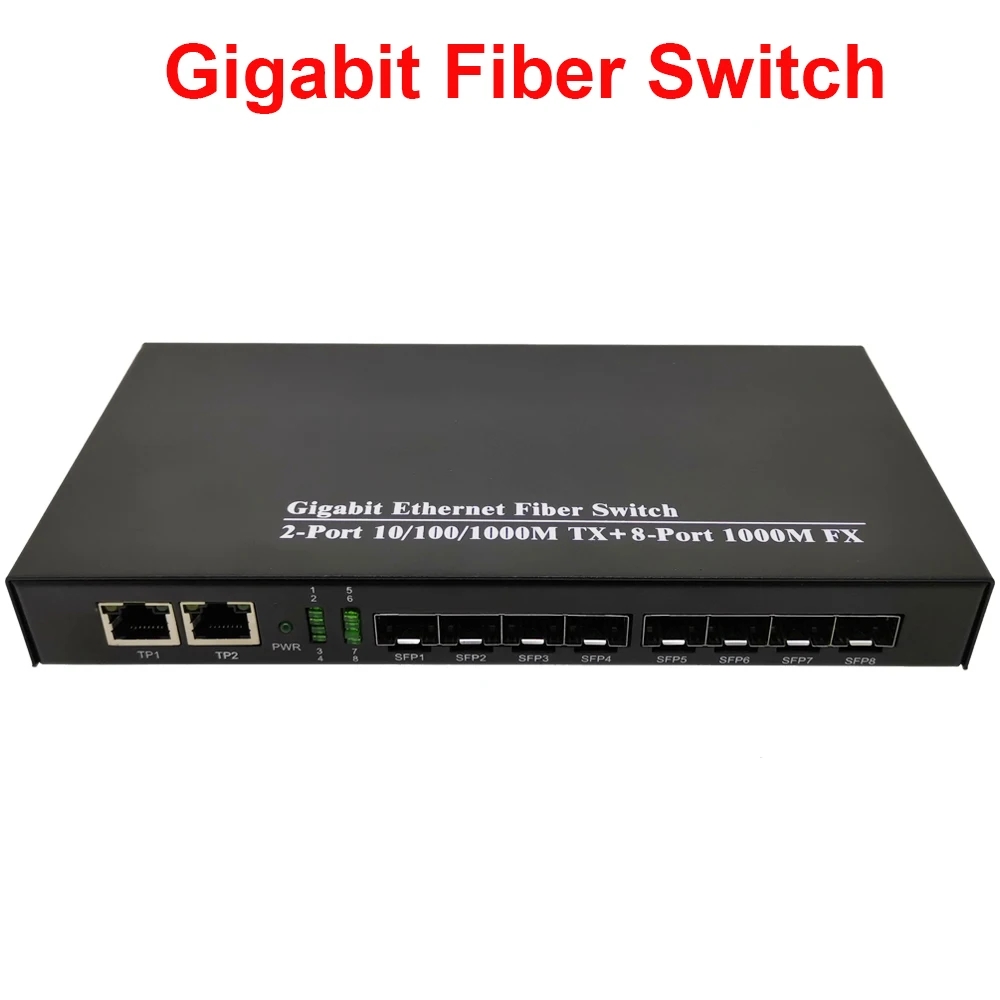8SFP&2UTP Gigabit Ethernet switch Ethernet Fiber Optical Media Converter 8*SFP and 2*RJ45 Port ...