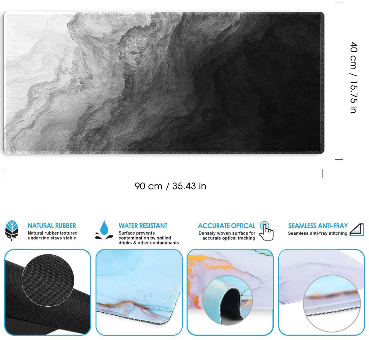 Mist Mousepad Extended Mousepad Large Gaming Mousepad Stitched Edge ...