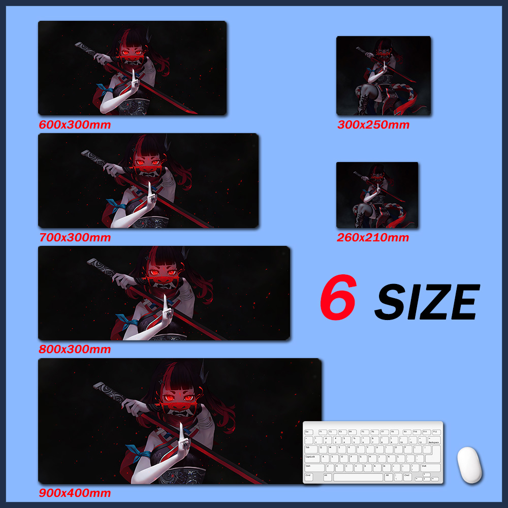 Japan Samurai Girl Mouse pad | Extended Gaming Mousepad | Waterproof ...
