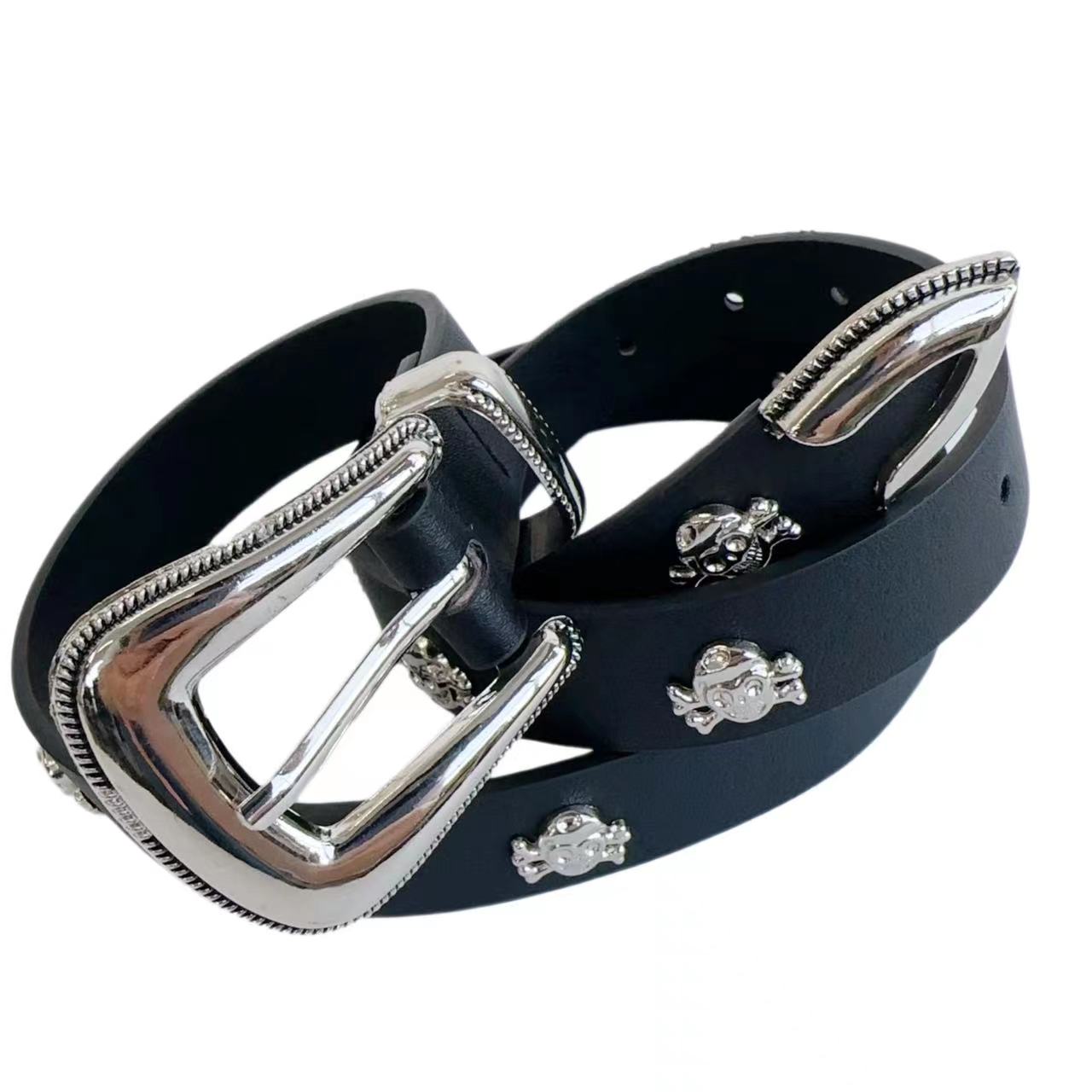 New Retro Punk Hot Girl Skull Black Belt Ladies Belt | Shopee Philippines