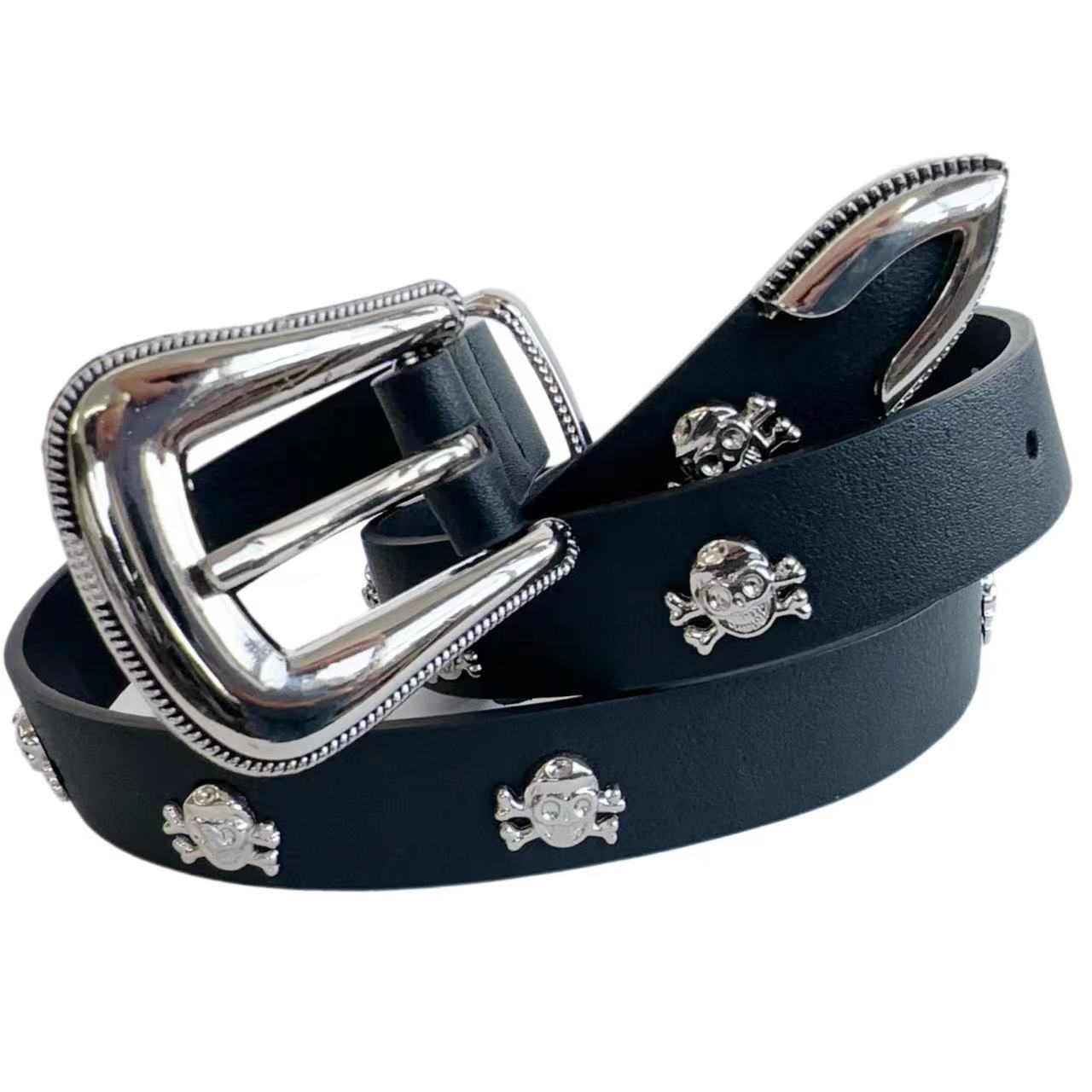 New Retro Punk Hot Girl Skull Black Belt Ladies Belt | Shopee Philippines