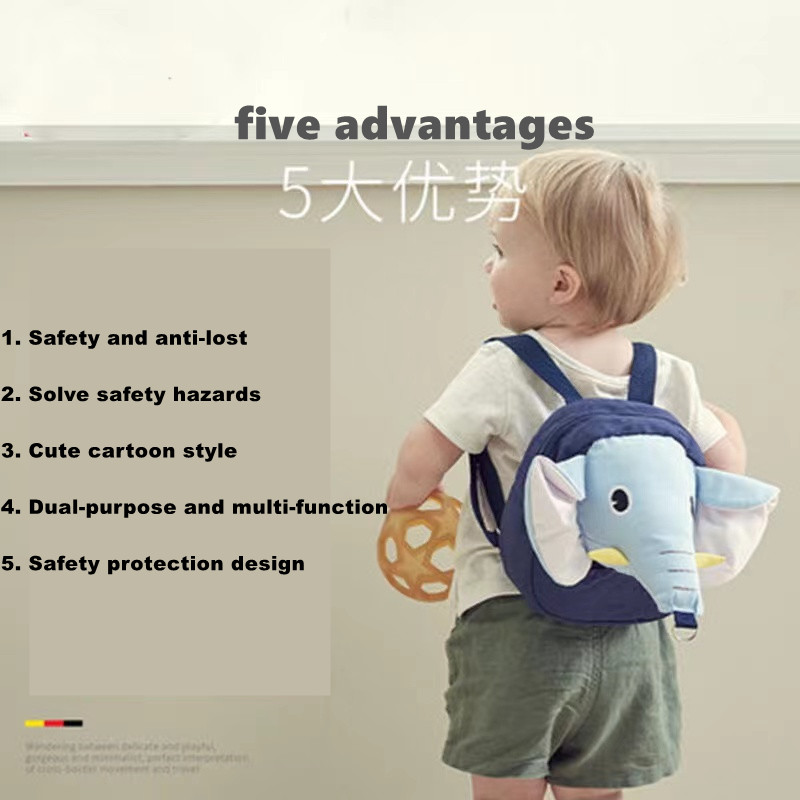 Children's Cartoon Backpack Elephant with Rope to Prevent Lost ...