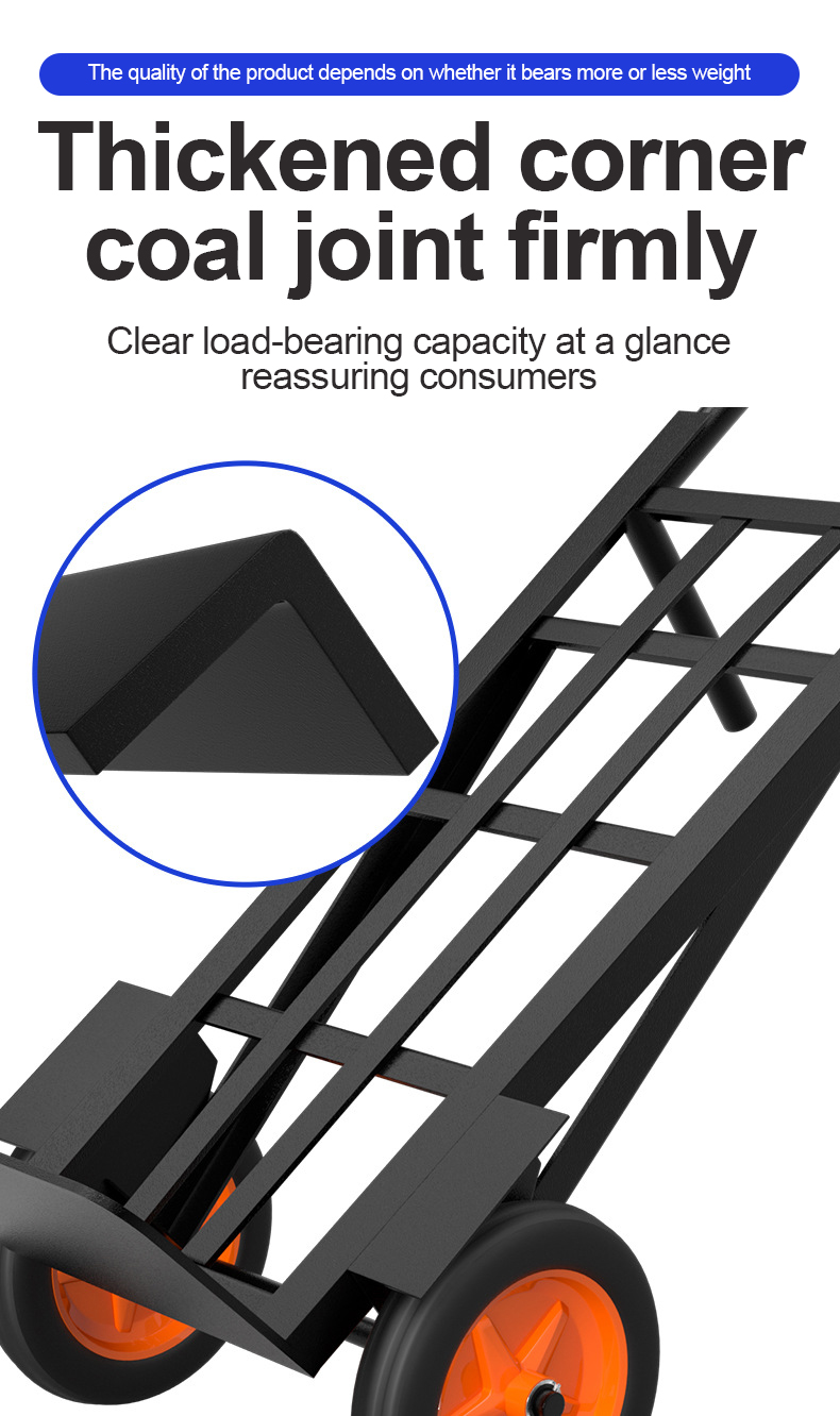 HEAVY DUTY HANDTRUCK Double and Curved Handle 150 to 600kgs Pushcart ...