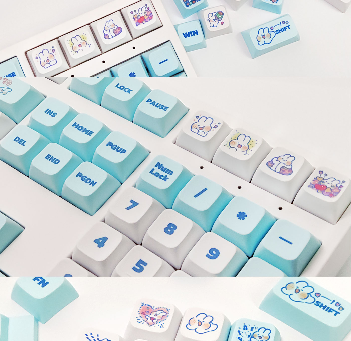 GMK steam bunny Keycap, 129 Keys PBT Keycaps XDA Profile DYE-SUB ...