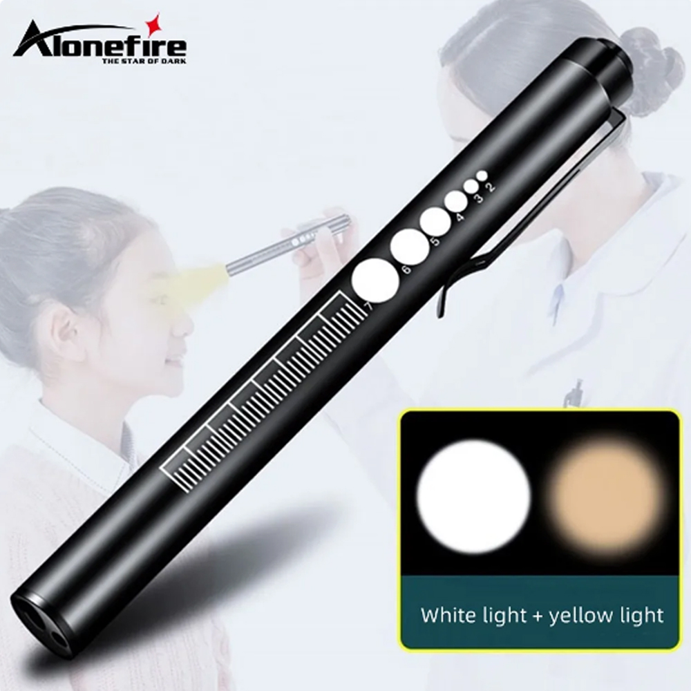 Alonefire P32 Type-C Rechargeable Penlight & Flashlight, 2-in-1 Medical ...