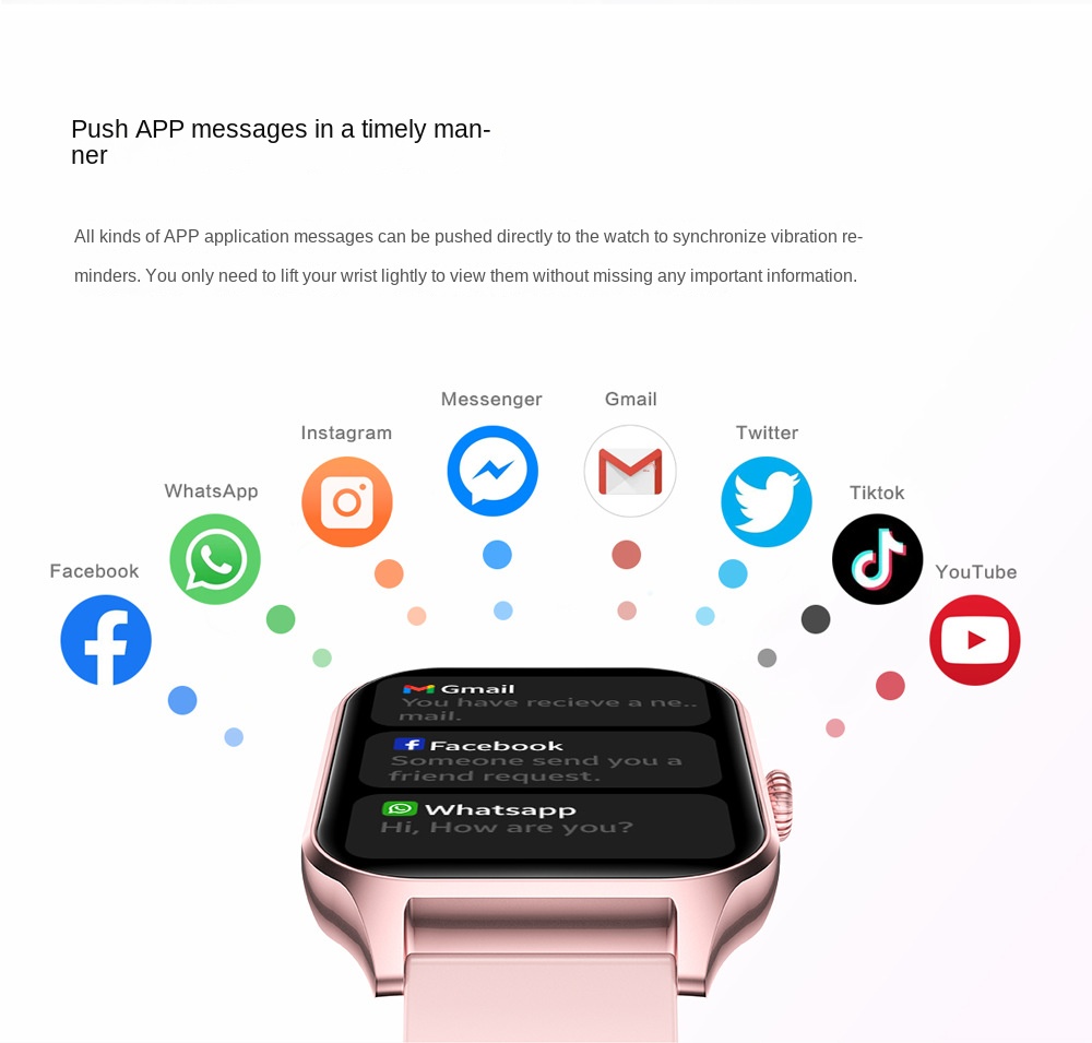 MIONE GTS4 Smart Watch 2.01 Inch HD Full Touch Metal Strap Heart Rate ...