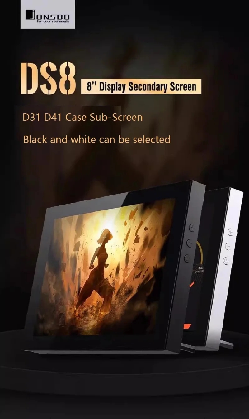 Jonsbo DS8 D31/D41 Case Secondary Screen High Definition LCD Desktop Chassis Display Screen 8 ...