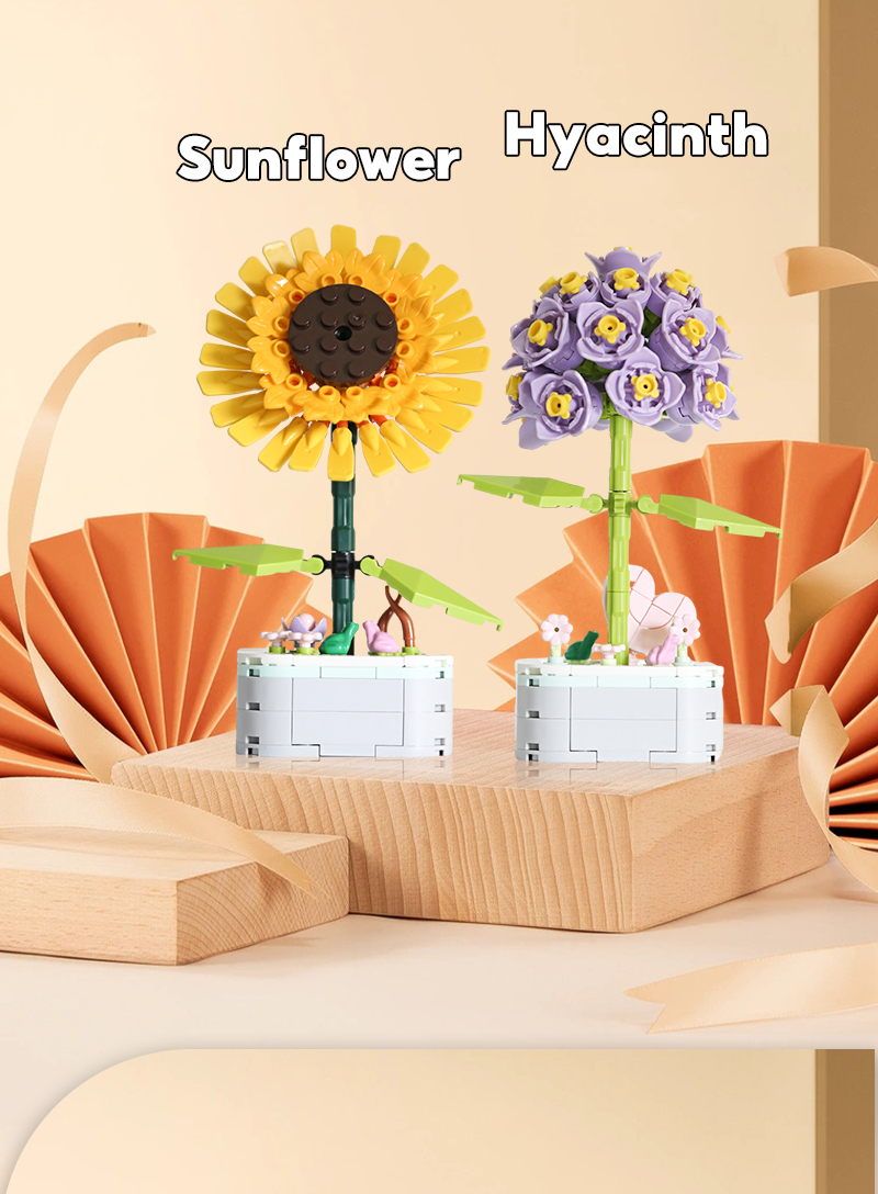 Assembling Building Blocks Combination Building Blocks Flower ...