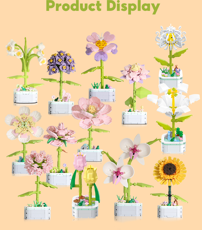 Assembling Building Blocks Combination Building Blocks Flower ...