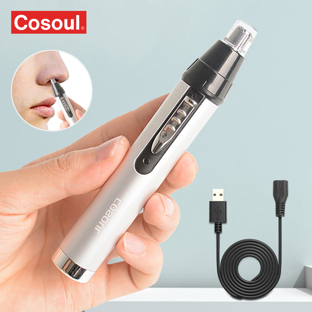 Cosoul Nose Hair Trimmer Rechargeable Nose Trimmer Metal Electric Nose ...
