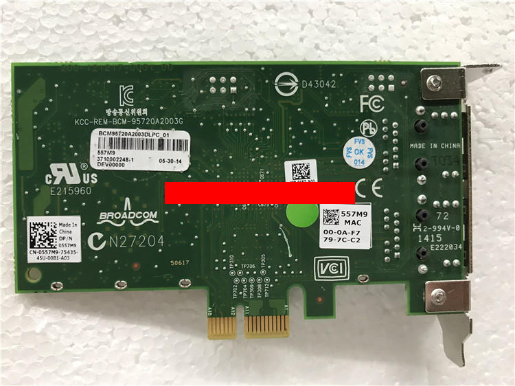 DELL Broadcom BCM5720 Dual Port Gigabit Ethernet Card 0FCGN 557m9 ...