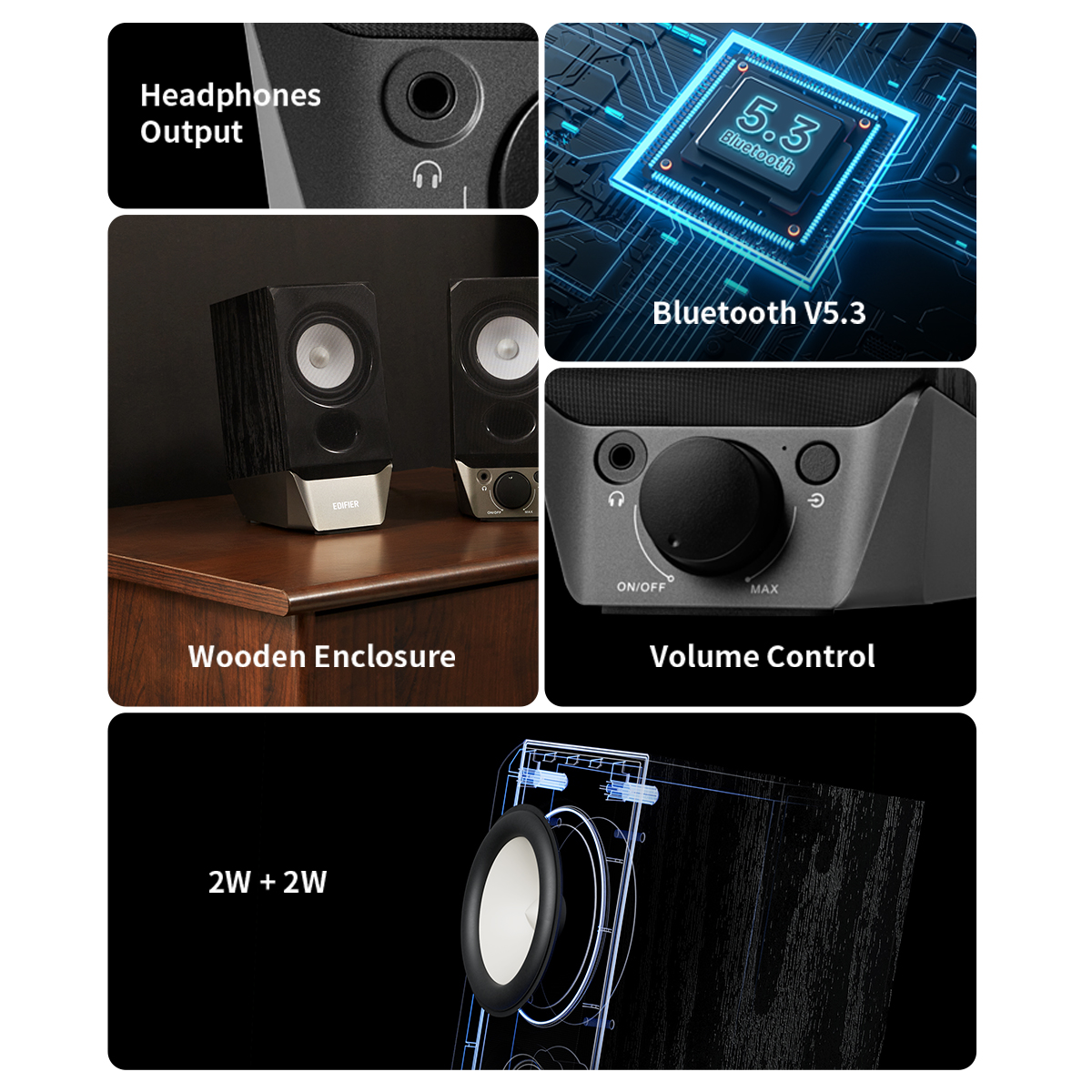 Edifier R19BT PC Bluetooth 5.3 Speaker High-Resolution Full-Range Audio ...
