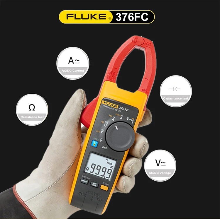 Fluke 376 FC 1000A AC/DC True-RMS Clamp Meter With Insulated Hand Tool Starter Kit Measures ...
