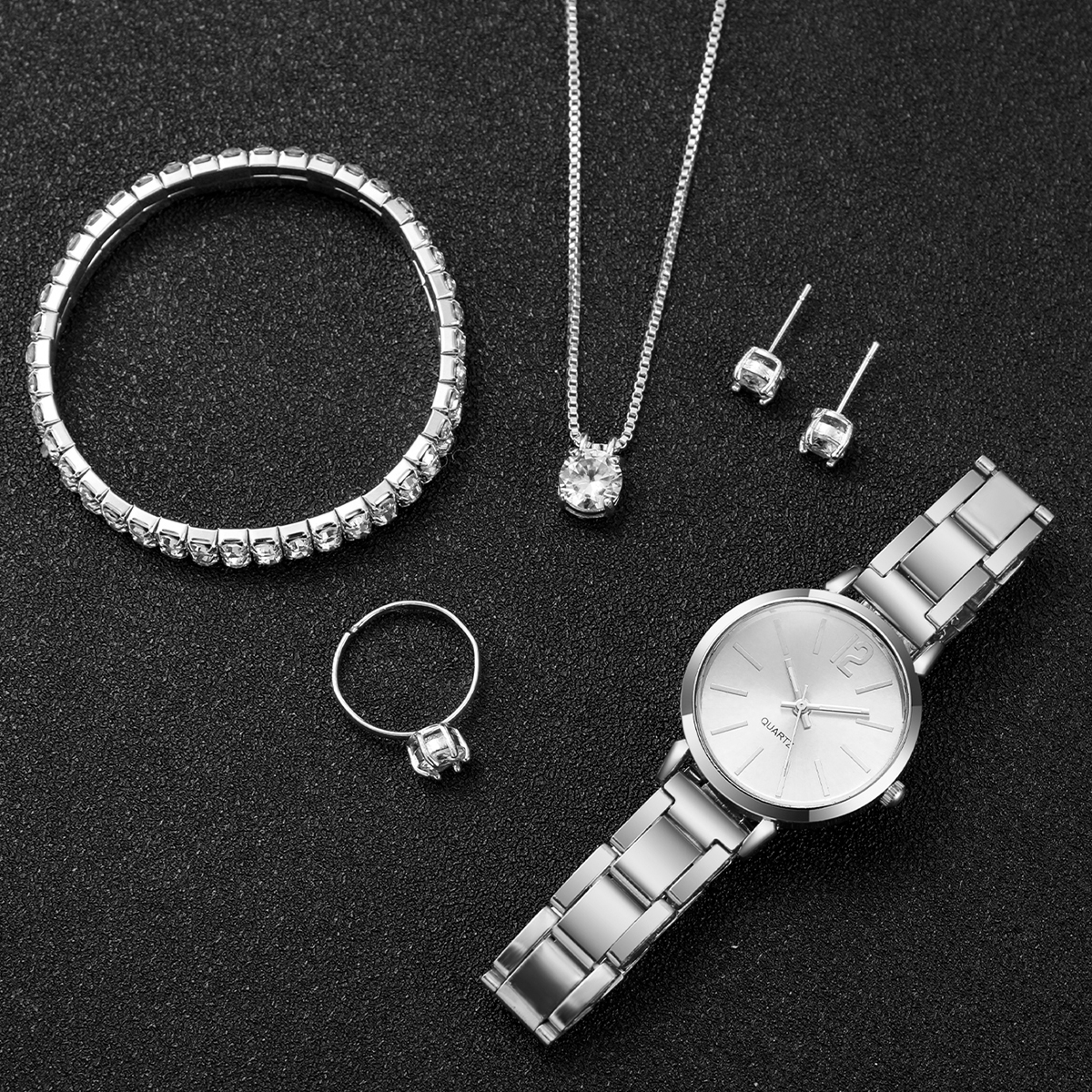 Trendy Women's 6PCS Watch Set - Elegant Mini Steel Band Quartz Watch ...