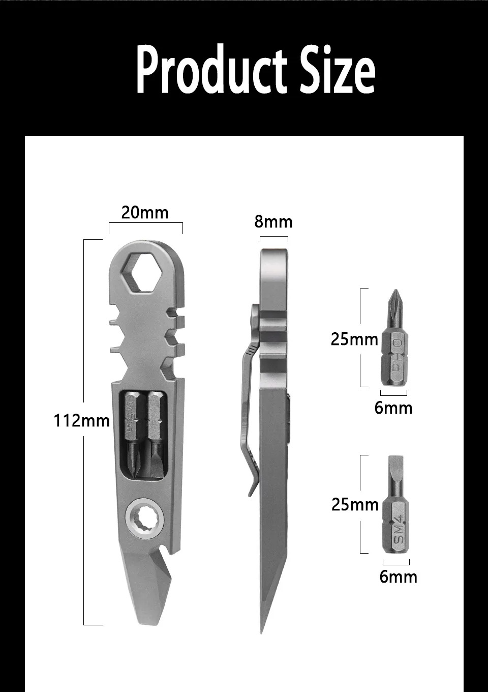 CNEDC 8 In 1 Titanium Alloy Ratchet Crowbar Screwdriver Riding Portable ...