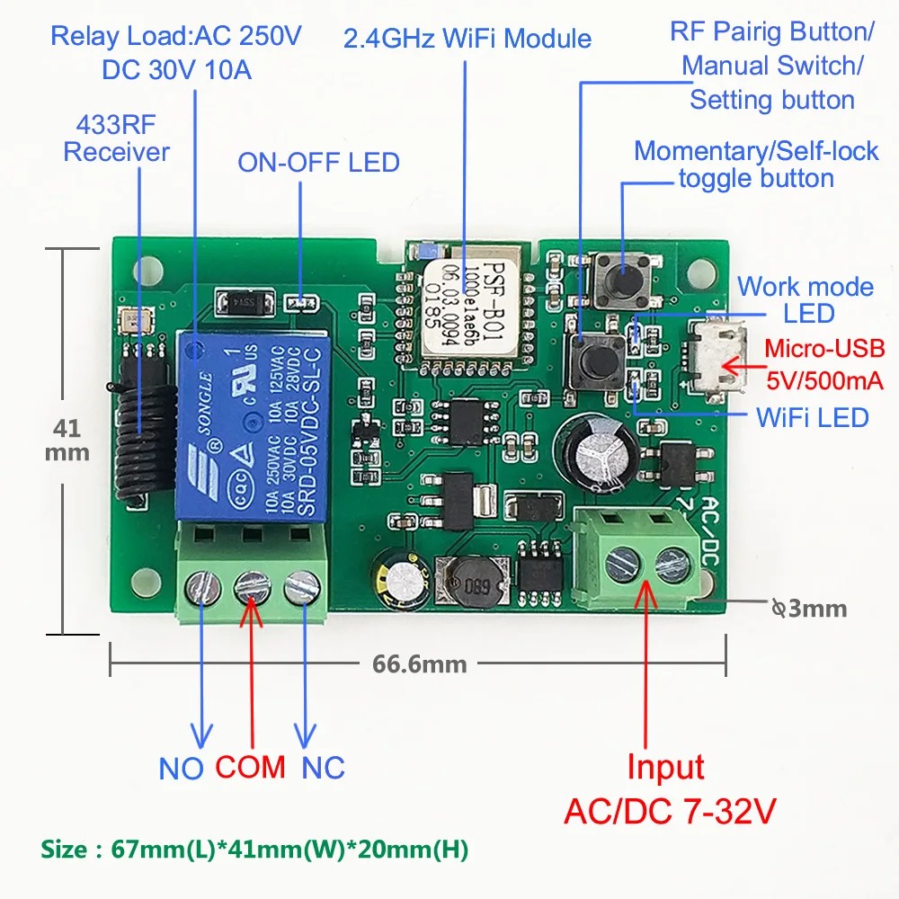 Ewelink Sonoff Automatic door Wifi Auto gate WiFi Wireless Remote ...