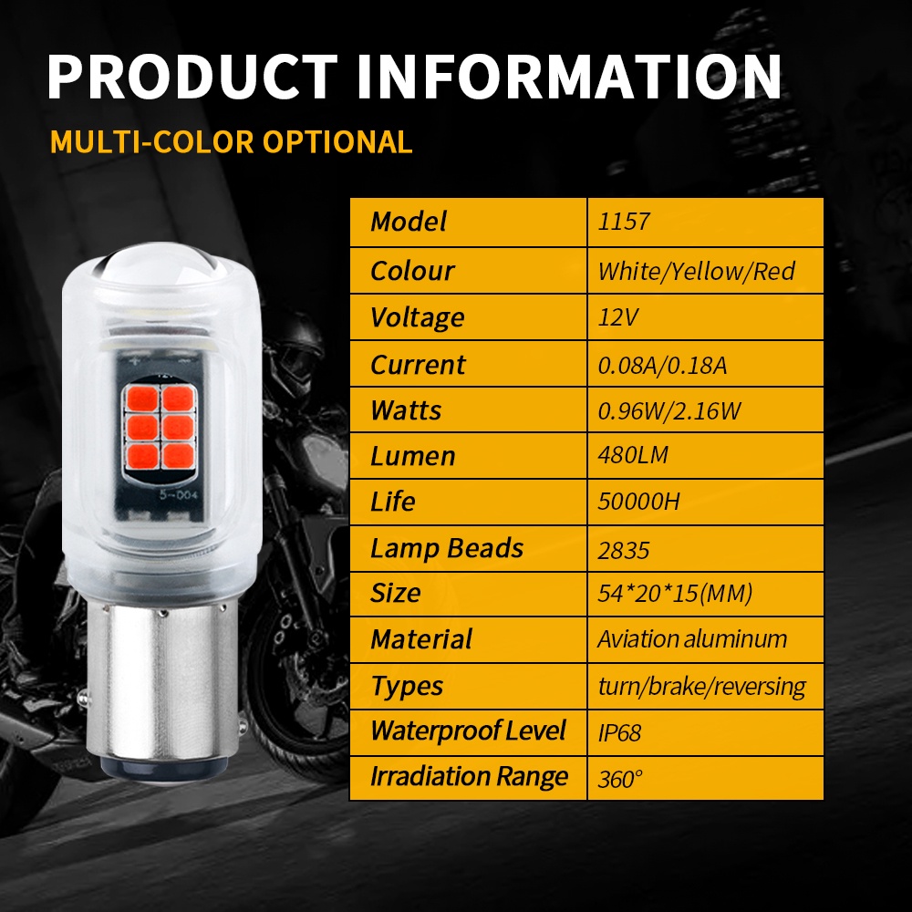 Motorcycle LED Bulb Super Bright 1156 BA15S 1157 BAY15D 3030 Tail Light ...