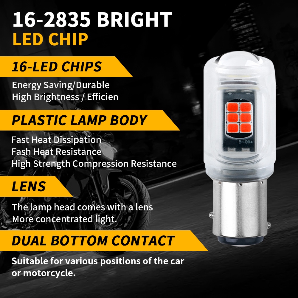 Motorcycle LED Bulb Super Bright 1156 BA15S 1157 BAY15D 3030 Tail Light ...