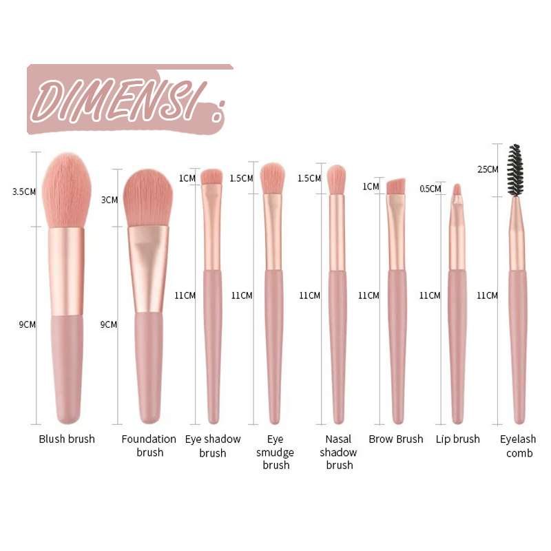 8-Piece Makeup Brush Set, Beginner Eyeshadow Brush, Blusher, Concealer ...