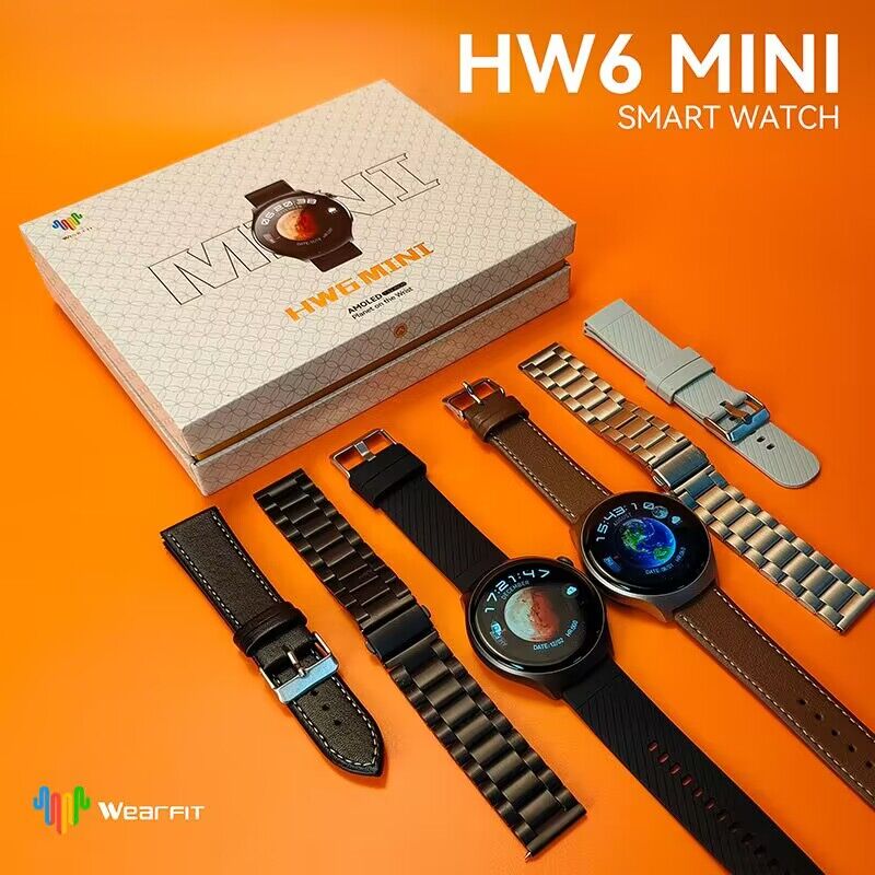 HW6 Mini Men Round Smart Watch 3 strap with Chat GPT AI Voice Assistant ...