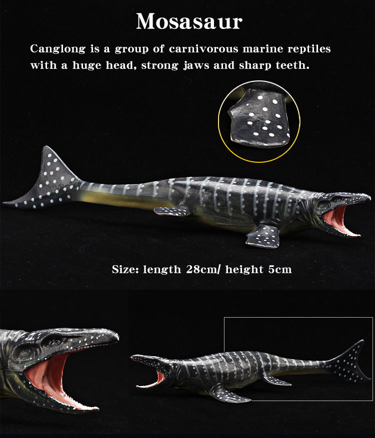 Simulation Jurassic Animal Lifelike Mosasaurus Model Action Figure ...