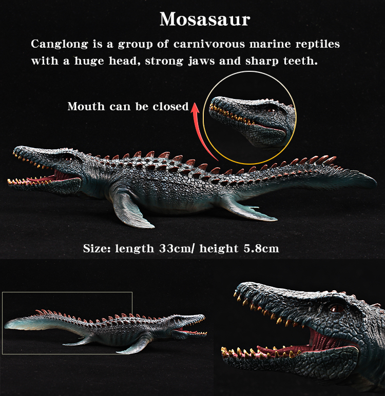 Simulation Jurassic Animal Lifelike Mosasaurus Model Action Figure ...