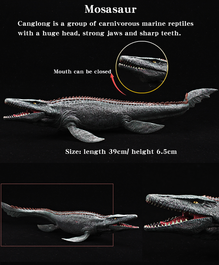 Simulation Jurassic Animal Lifelike Mosasaurus Model Action Figure ...