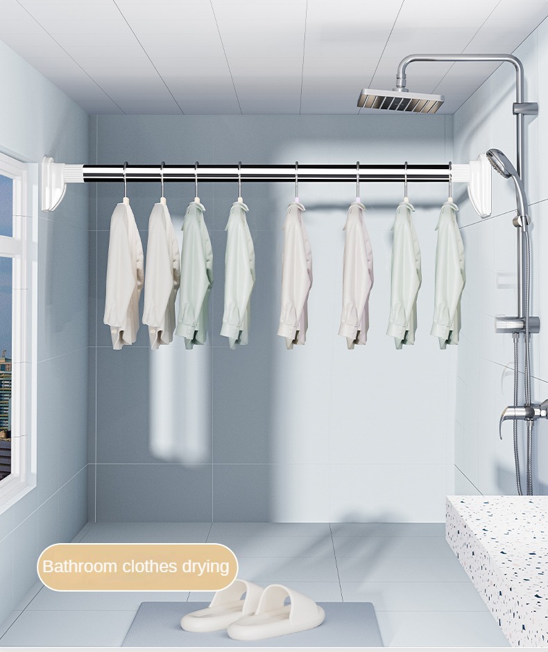 【Strong】Extendable No Drilling Pole Adjustable Telescopic clothesline ...