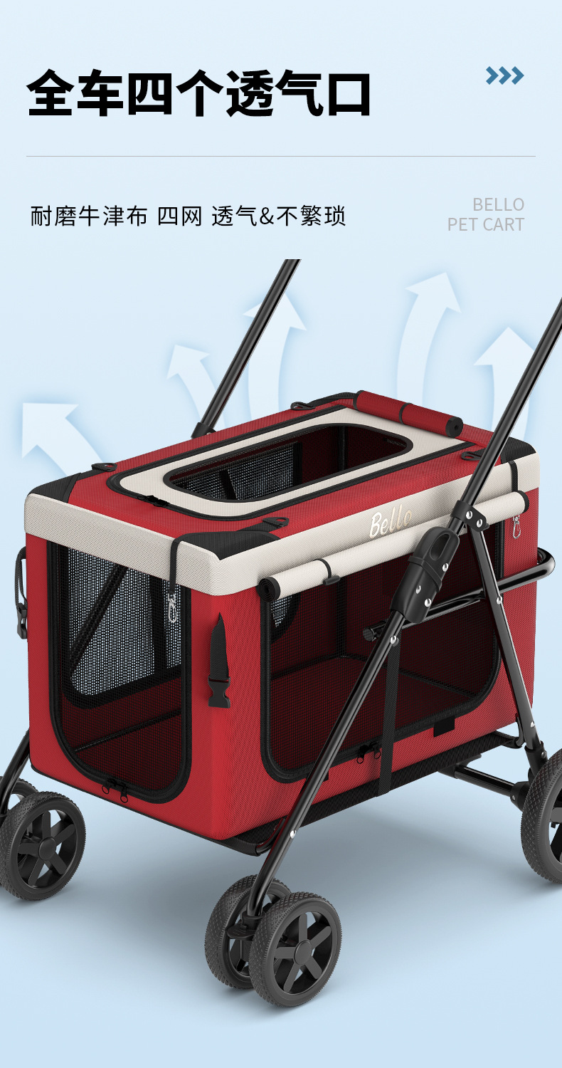 BELLO Pet Stroller,3-in-1Foldable dog and cat outdoor stroller | Shopee ...
