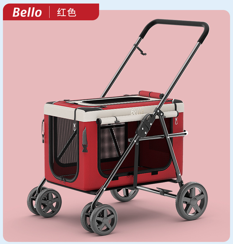 BELLO Pet Stroller,3-in-1Foldable dog and cat outdoor stroller | Shopee ...