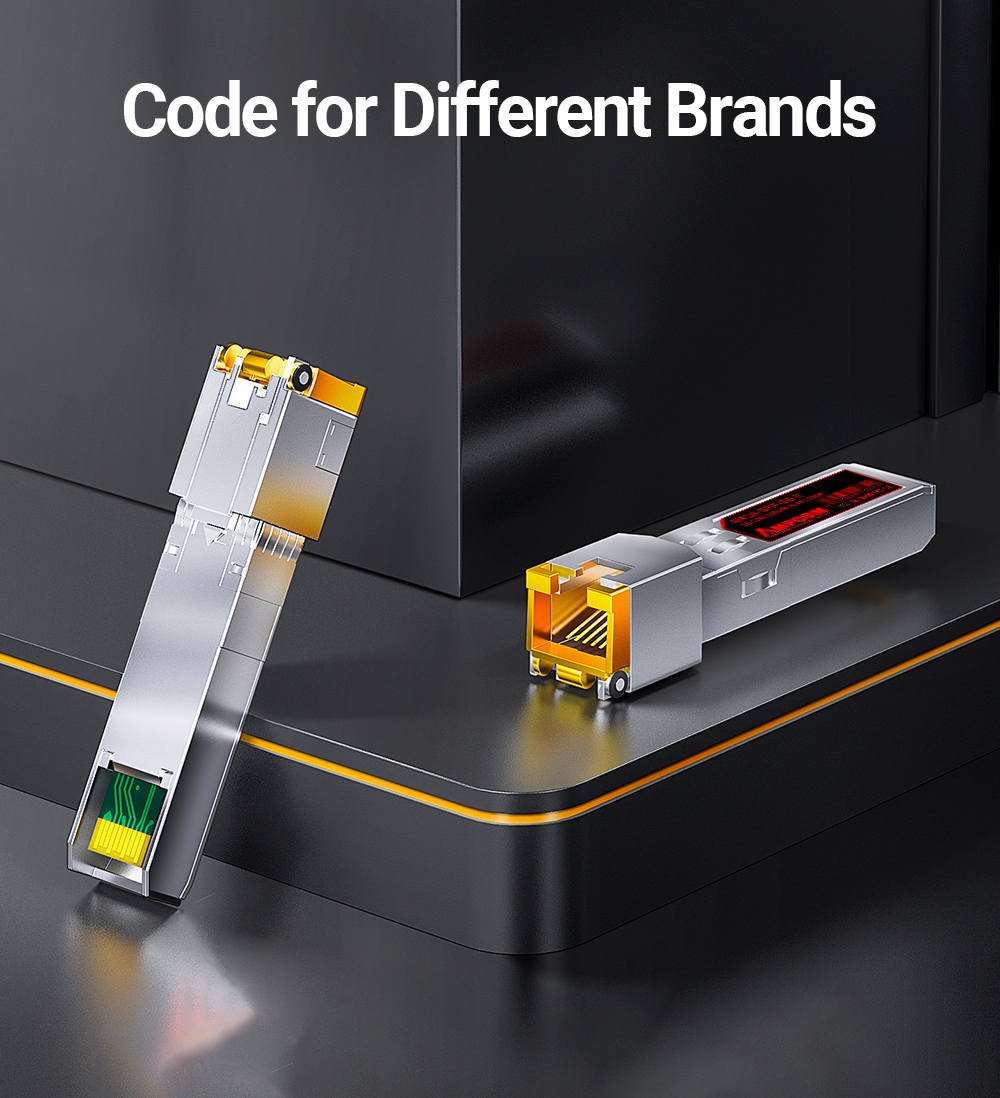 AMPCOM 1.25G and 10G RJ45 Ethernet Copper SFP Transceivers, RJ45 to ...