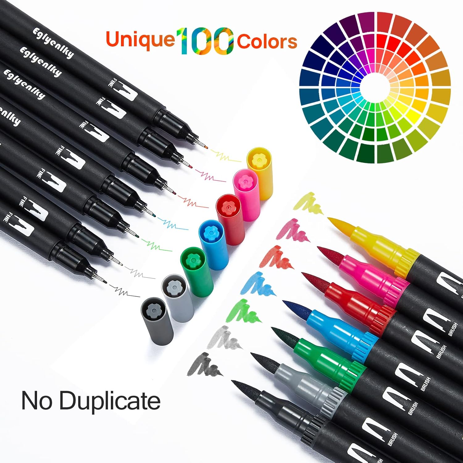 Dual tip Brush Pen Art Markers,Artist Fine and Brush Pen Coloring ...