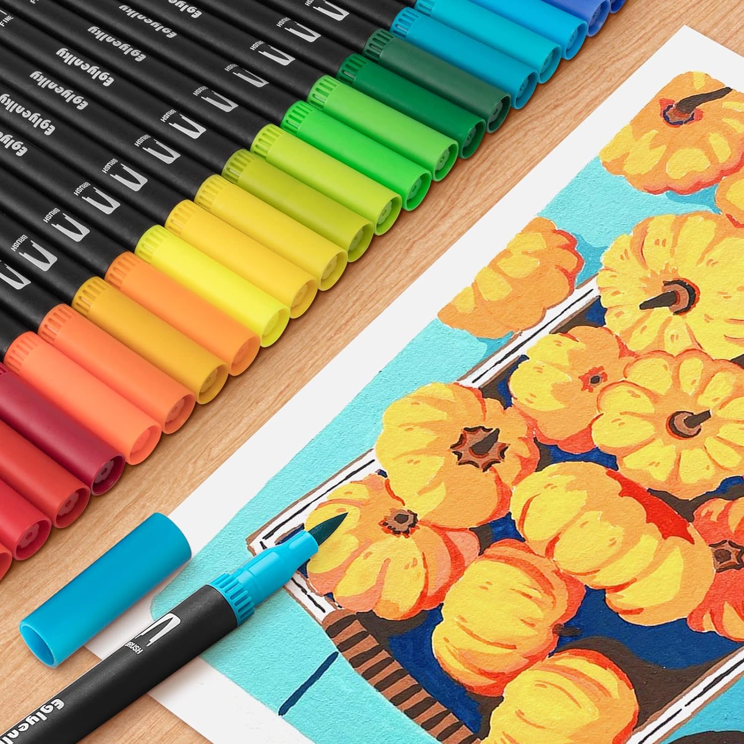 Dual tip Brush Pen Art Markers,Artist Fine and Brush Pen Coloring ...