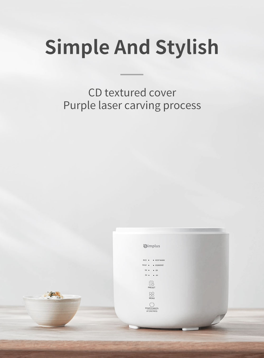 Simplus Electric Rice Cooker Desugar Multifunctional Nonstick Pan 24H Keep Warm & 4 Cooking ...