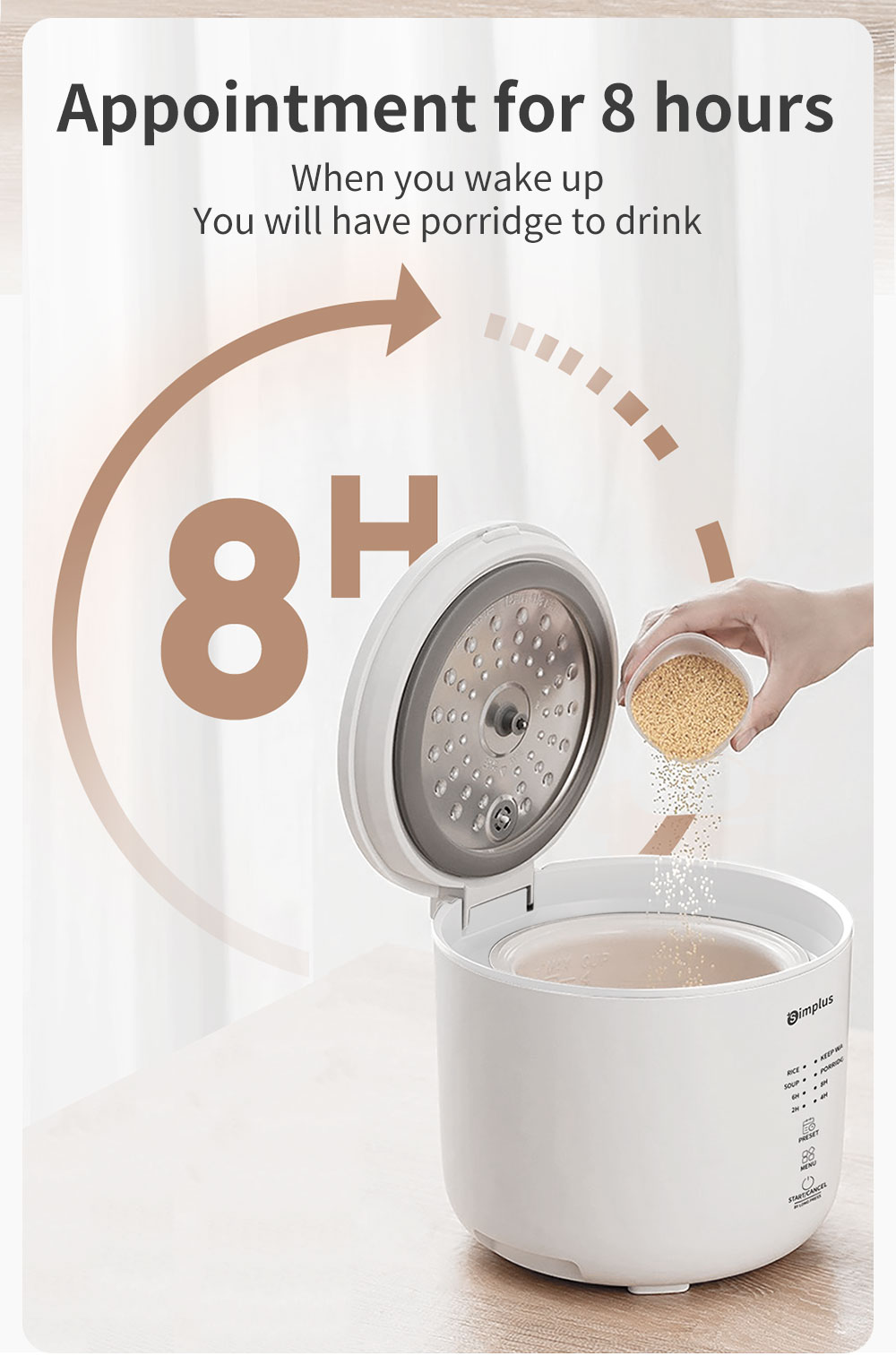 Simplus Electric Rice Cooker Desugar Multifunctional Nonstick Pan 24H ...