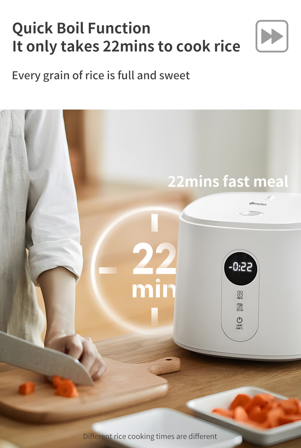 Simplus Smart Rice Cooker 3L Desugar Household Multifunctional LCD ...