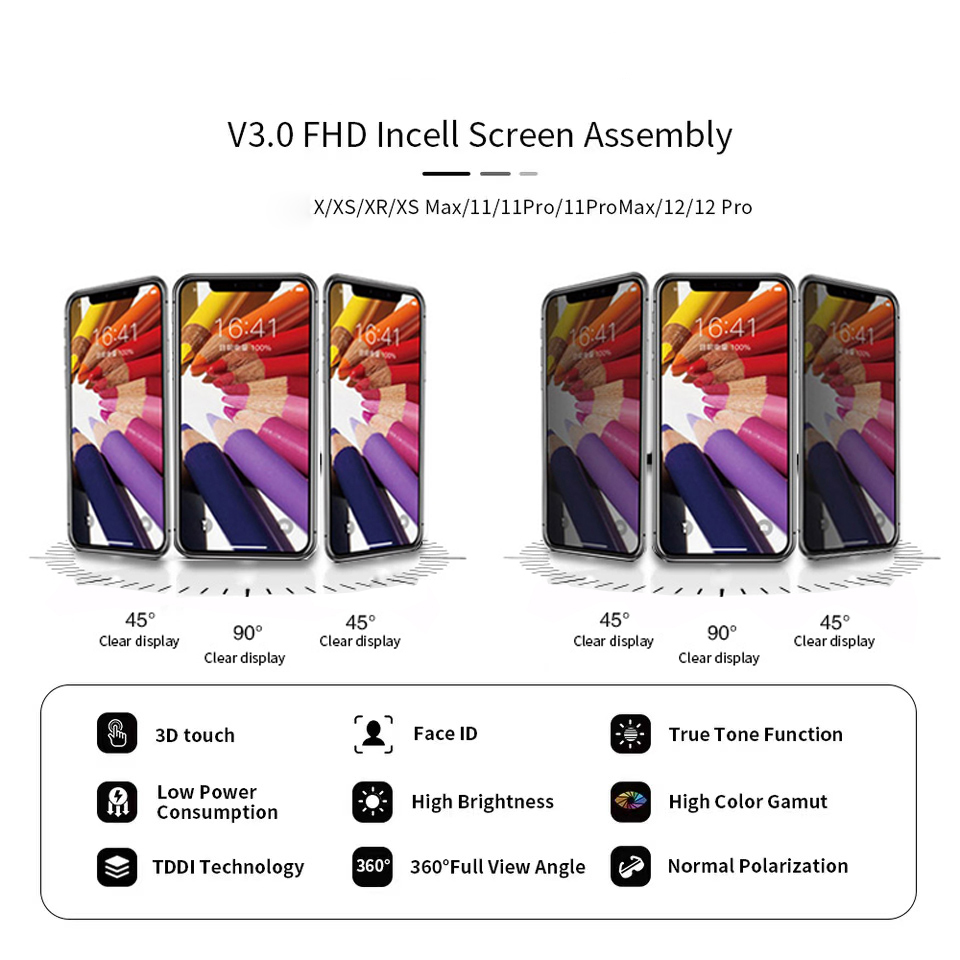 LCD Touch Screen For 6/6S/6P/6SPlus/7/7Plus/8 /8Plus/X/XS/XSMAX 11 ...
