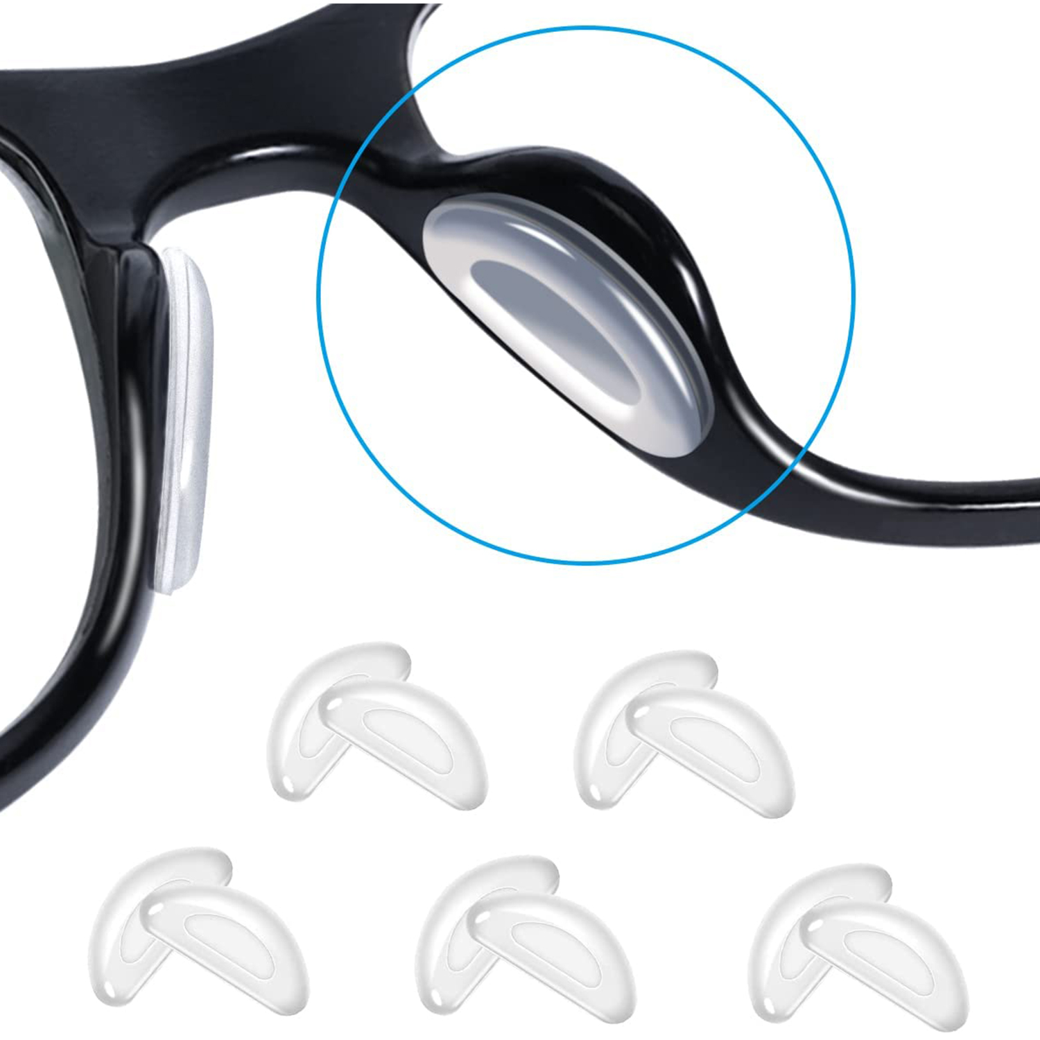 10 20 Pairs Adhesive Nose Pads Stick On Silicone Anti Slip for Glasses ...