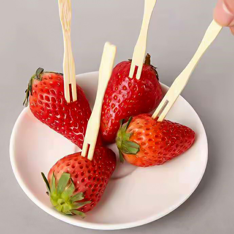 Bamboo Mini Fork Toothpick 100 pcs (Siomai, Takoyaki, Cocktail ...