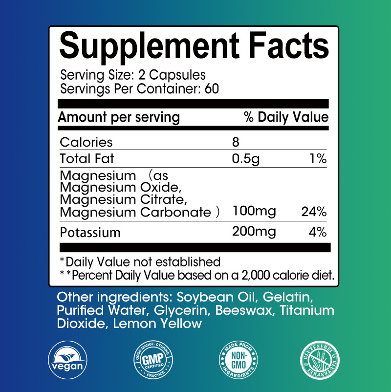 Minch Potassium Magnesium Capsule Potassium 200mg + Magnesium 100mg ...