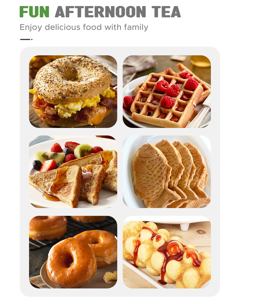 HODEKT 2 In 1 Electric Sandwich Maker Detachable Waffle Maker Breakfast ...