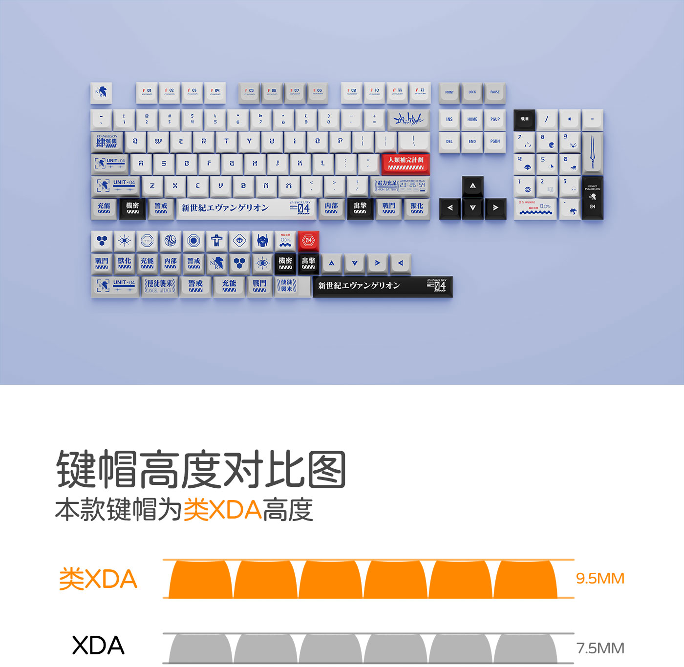 GMK EVA NO.4 Keycap, 133 Keys PBT Keycaps XDA Profile DYE-SUB ...