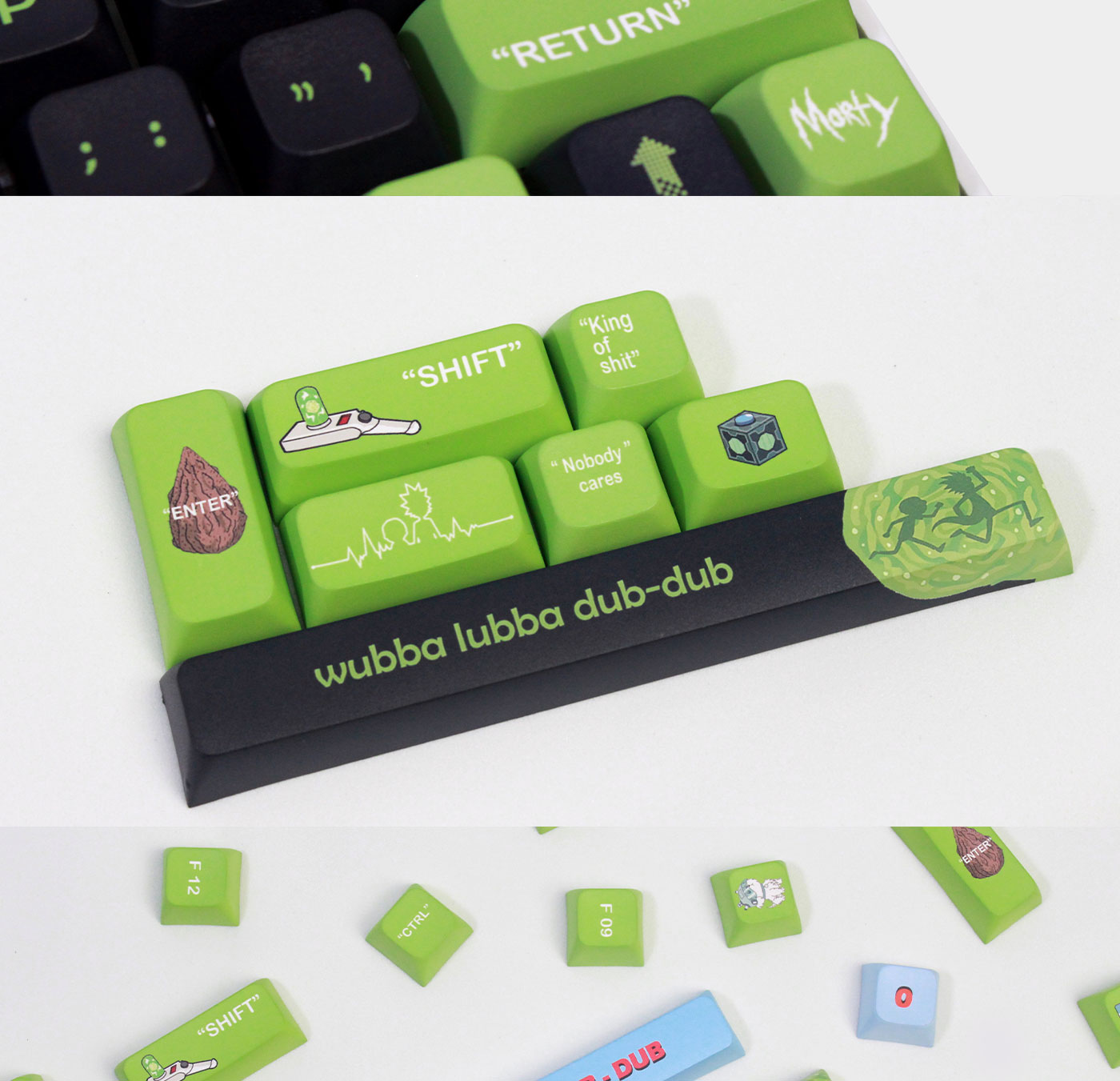 GMK Rick and Morty Keycap, 134 Keys PBT Keycaps XDA/CHERRY Profile DYE ...